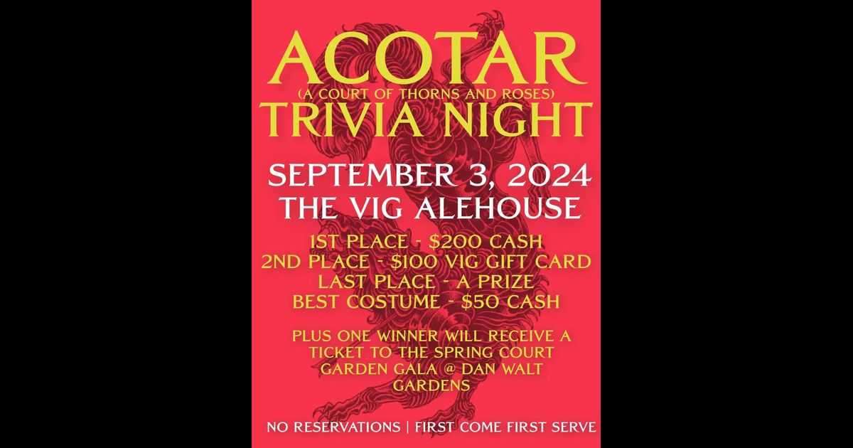It's The Vig's Acotar Trivia Night!