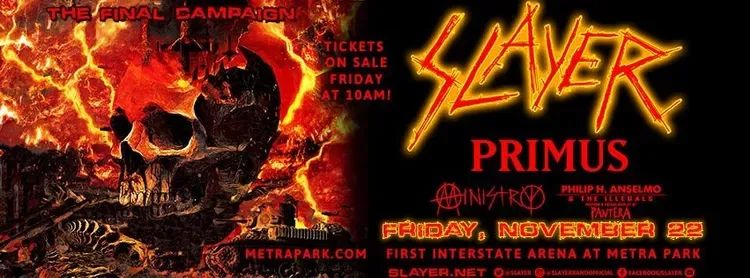 Slayer @ First Interstate Arena MetraPark
